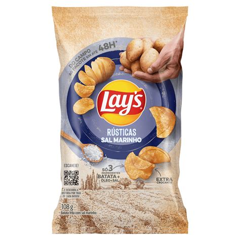 Batata Frita Rústica Com Sal Marinho Lays Pacote 108g Sams Club