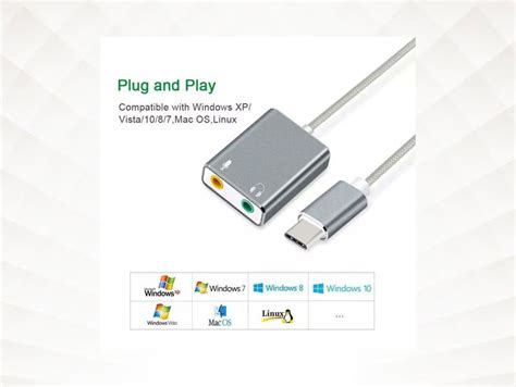 USB Type C Sound Card Adaptor Rentitem Lk