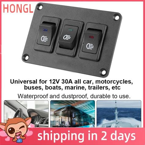 Honglai Led Toggle Switch 12V Waterproof 12V 30A LED Combination Panel Racing Car Ignition On