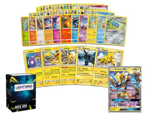 Pokemon Electric Collection 50 Pokemon Cards Plus 5 Rare Electric