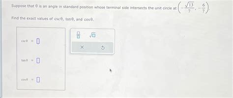solved suppose that θ ﻿is an angle in standard position