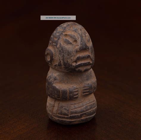 Pre Columbian Carved Stone Figurine Antique Statue Olmec Mayan