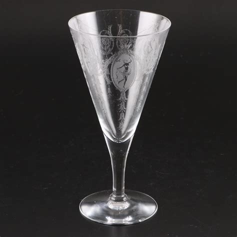 Tiffin Franciscan Classic Etched Glass Stemware 20th Century Ebth