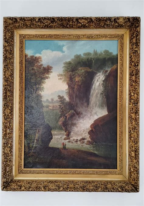 Proantic Paysage à la Cascade tableau huile sur toile