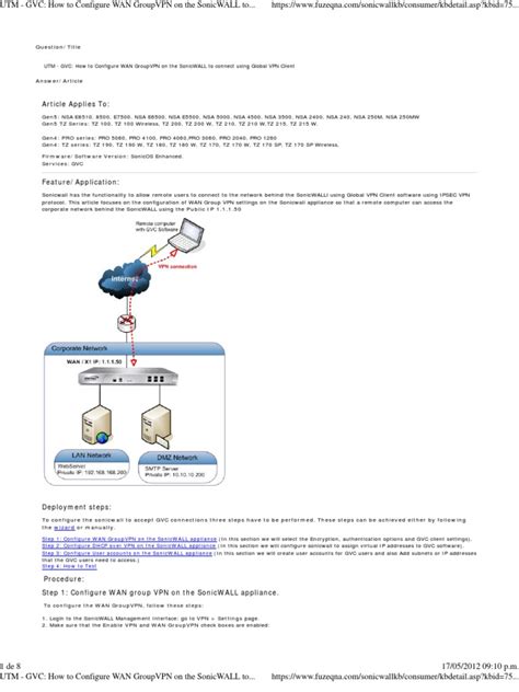 Utm Gvc How To Configure Wan Groupvpn On The Sonicwall To Connect