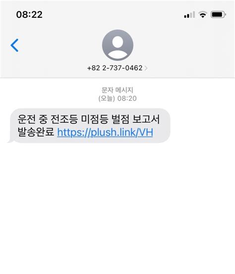 교통범칙금 사기문자 스미싱 운전중 전조등 미점등 벌점 보고서 발송완료 링크 네이버 블로그