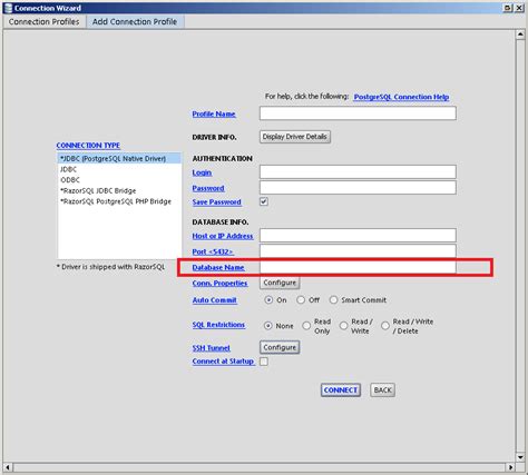 How Can I List All The Databases Of A Postgresql Database Server With Razorsql Database