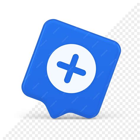 Premium Psd Plus Add Button Mathematical Addition Symbol 3d Realistic Speech Bubble Icon