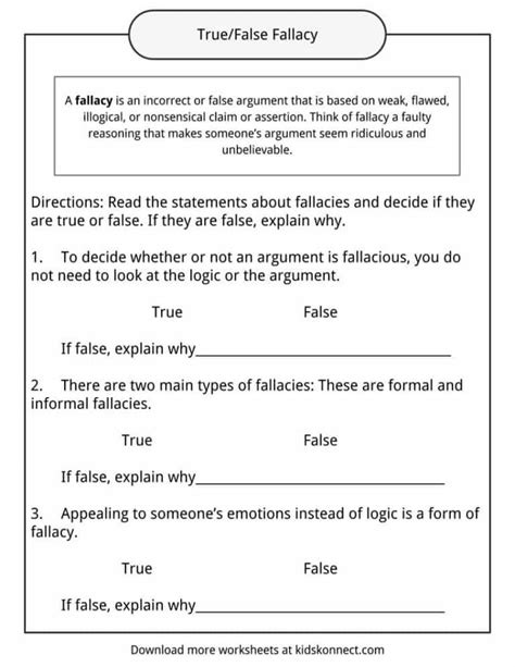 Logical Fallacy Identification Worksheet Chris Wiring