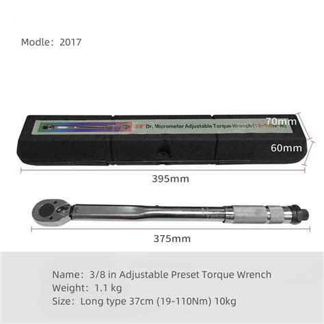 3 8 Steel Click Micrometer Adjustable Preset Long Type Drive Socket