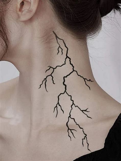 Lightning Temporary Tattoos Lighting Hand Tattoos Neck Tattoos Etsy