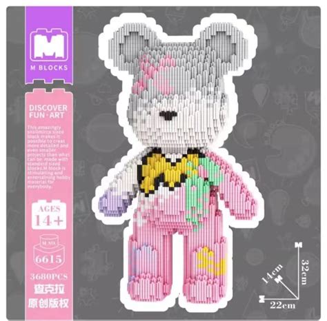 Bear Brick Series Building Blocks Toy Decoration 暴力熊积木拼插积木颗粒积木摆件 Lazada