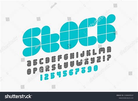 modular style font alphabet letters numbers stock vector royalty free