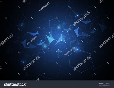 추상 기술 배경 다각형 개념입니다벡터 그림 스톡 벡터로열티 프리 755402023 Shutterstock