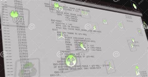 Image Of Multiple Digital Icons Over Data Processing On Computer Screen