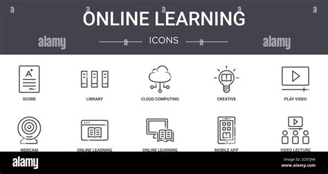 Online Learning Concept Line Icons Set Contains Icons Usable For Web Logo Uiux Such As