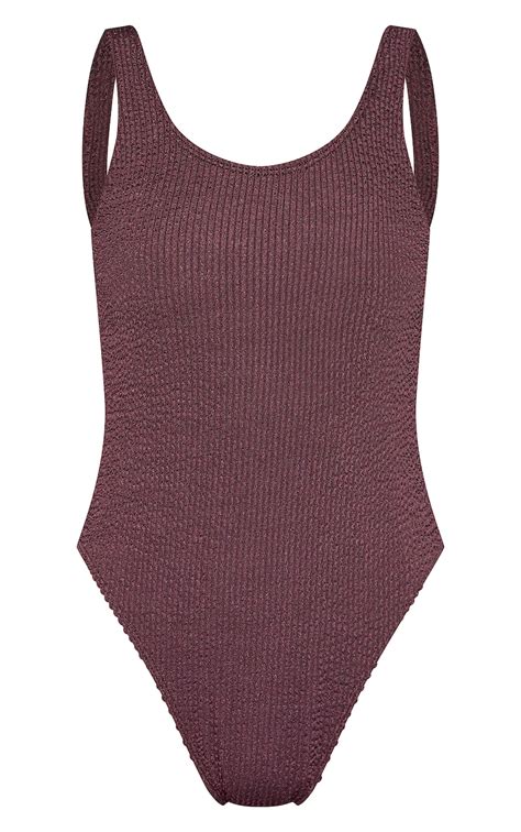 Chocolate Crinkle Low Scoop Back Swimsuit Swimwear