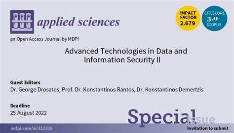 Applied Sciences Mdpi On Linkedin Specialissue Data Information Security Mdpiapplsci