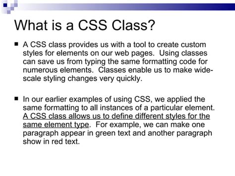 42 Css Classes Ppt Web Design And Html Internet