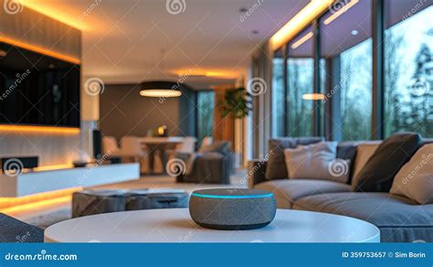 A Smart Home Device Controlled By A Voice Assistant Stock Image Image
