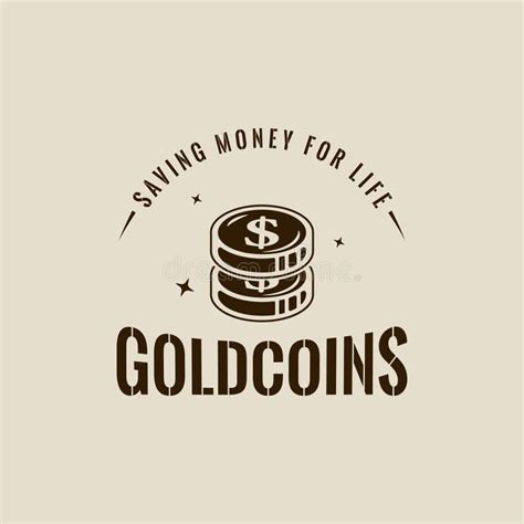 Coins Logo Vector Vintage Illustration Template Icon Graphic Design