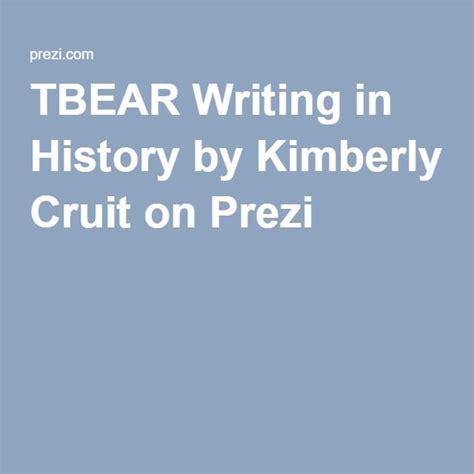 Tbear Writing In History