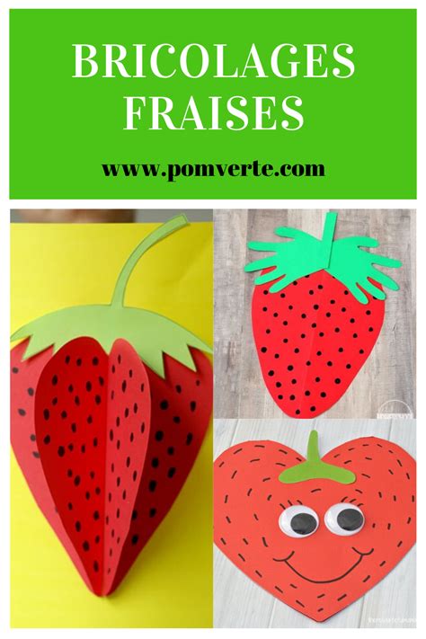 Des Fraises En Empreintes De Main Bricolage Printemps Maternelle
