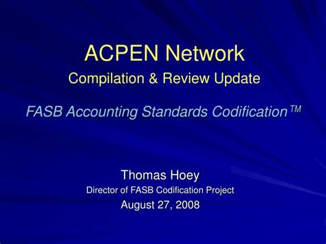 Ppt Fasb Accounting Standards Codification Tm Powerpoint Presentation