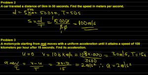 Speed Velocity And Acceleration Problems