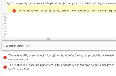 Google Flagging Error Relative Urls Are Disallowed For Attribute Src In Tag Script