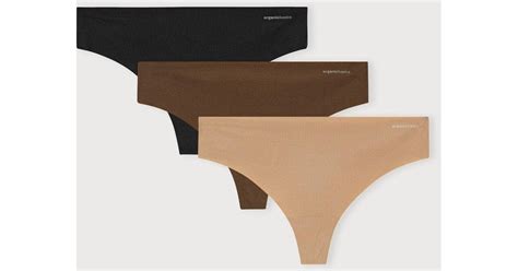 Organic Basics Naked Rib Thong Pack Walnut Hazelnut In Black Lyst