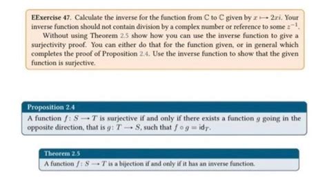 Solved EExercise 47 Calculate The Inverse For The Function Chegg
