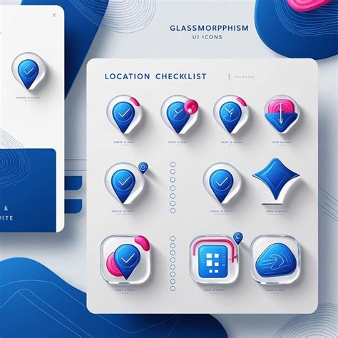 Realistic Set Of Glassmorphism Ui Icons For Website Or Mobile App Vector Illustartion Of