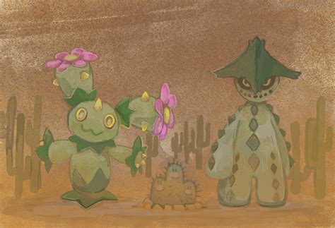 Dugtrio Cacturne And Maractus Pokemon Drawn By Massurutadano Danbooru