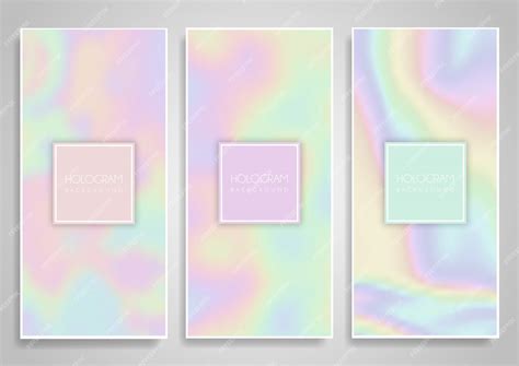 홀로그램 배너 디자인 무료 벡터