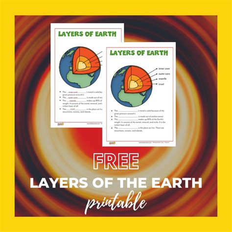 Crust Mantle Core Coloring Sheet