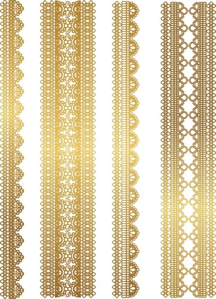 Decorative Pattern Elegant Classic Symmetric Golden Lace Decor Vectors