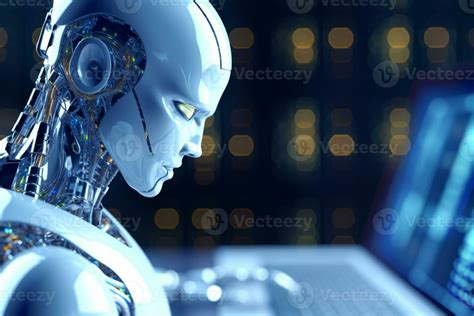 Robot Using Computer Software For Gpt Binary Coding In Server Room