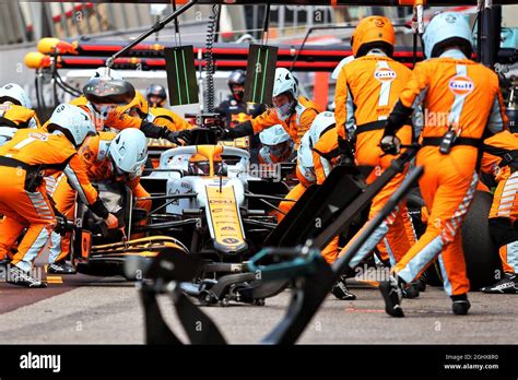 Daniel Ricciardo Aus Mclaren Mcl35m Makes A Pit Stop 23052021