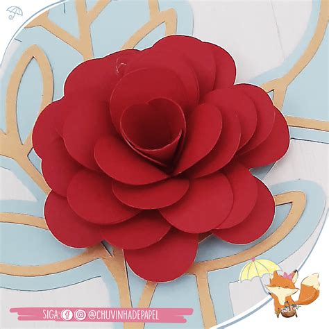 Molde Rosa De Papel Chuvinha De Papel