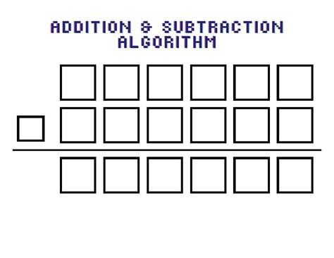 Addition And Subtraction Algorithm By Mr Kilduff Tpt