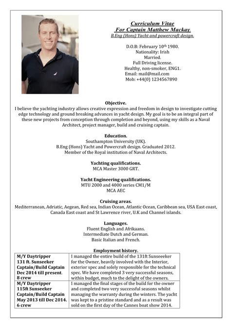 Super Yacht Resume