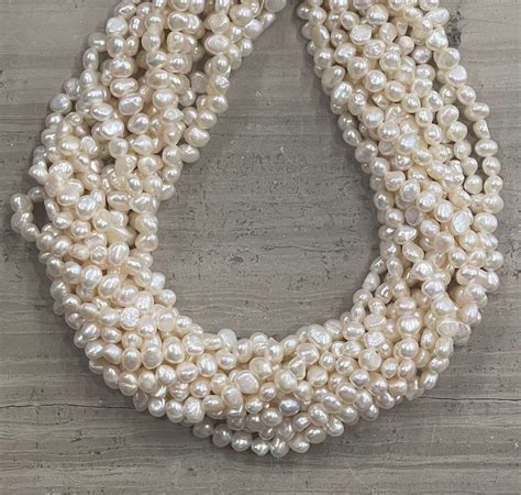 Freshwater Pearl Small Nuggets 45 65mm White Pearls Etsy