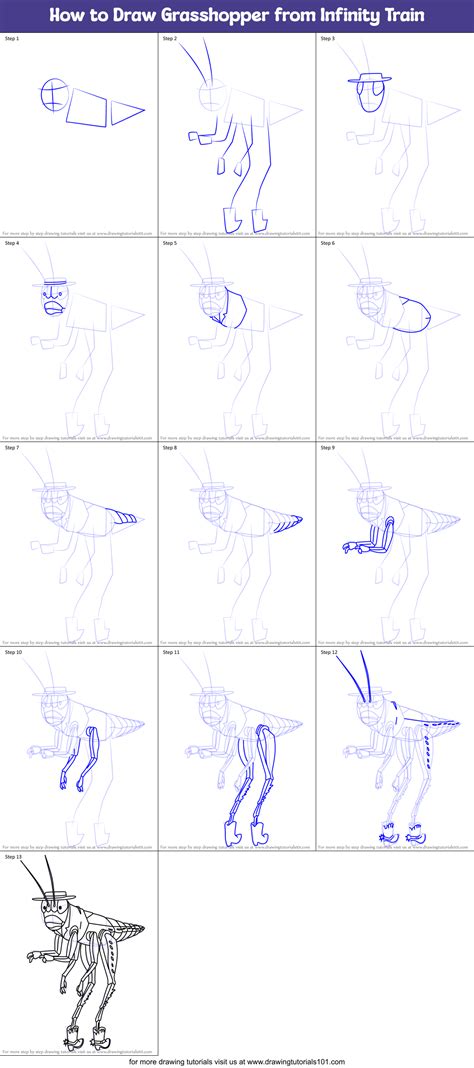 How To Draw Grasshopper From Infinity Train Infinity Train Step By