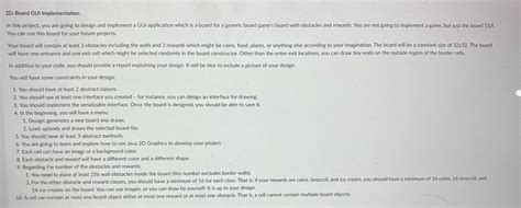 Solved 2d Board Gui Implementation You Can Use This Board