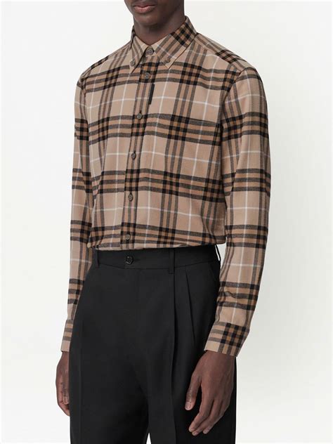 Burberry Check Pattern Flannel Shirt Farfetch