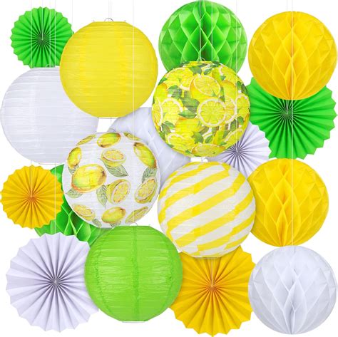 Retisee 18 Pcs Lemon Party Decorations Kit Yellow Paper
