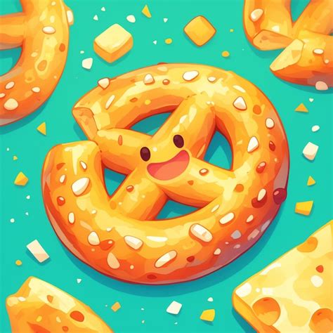 Premium Vector Salty Pretzel Bites Fun Crunchy Cartoon Style