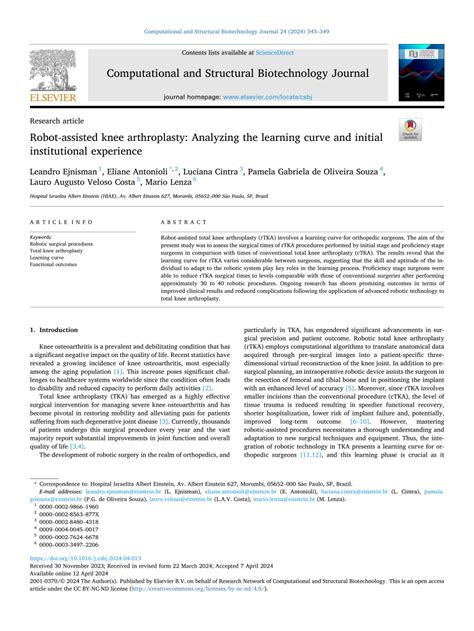Pdf Robot Assisted Knee Arthroplasty Analyzing The Learning Curve