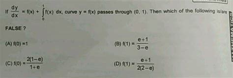 If Frac D Y D X F X Int F X D X Curve Y F X